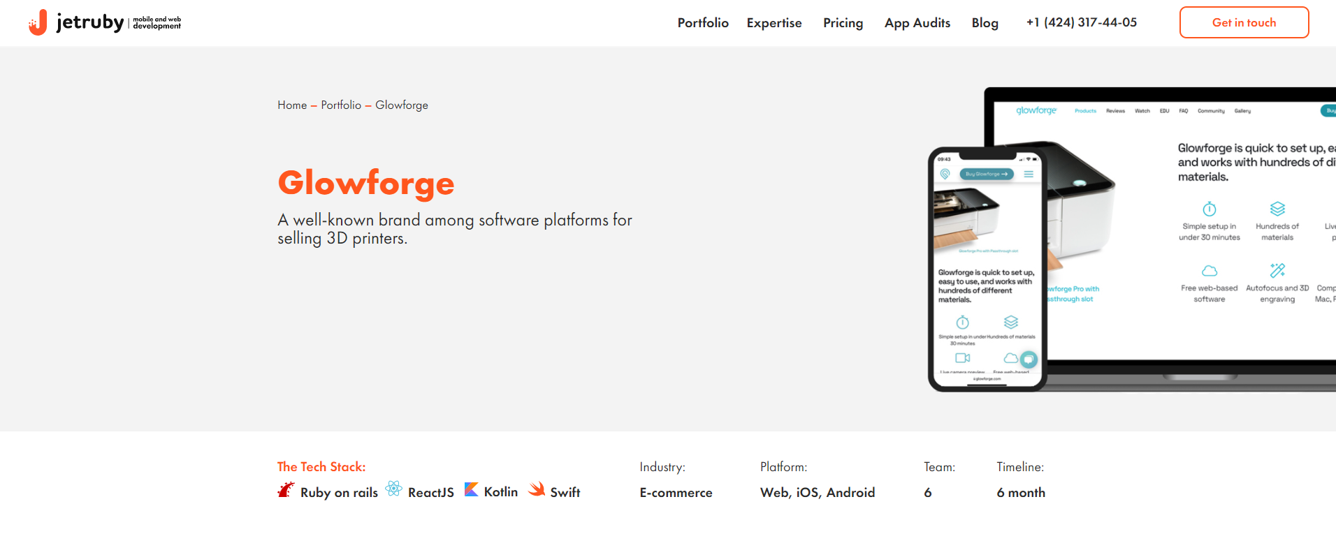 Cross-platform e-commerce app development for Glowforge