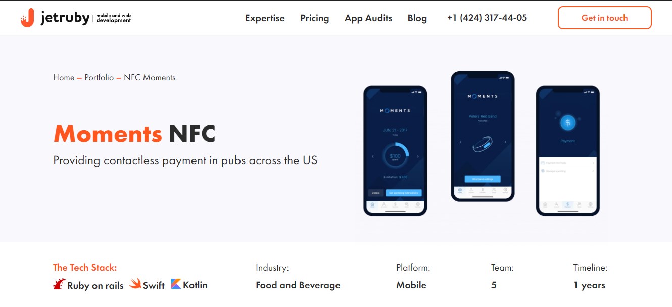 Moments NFC: a cross-platform app for contactless payment in US pubs