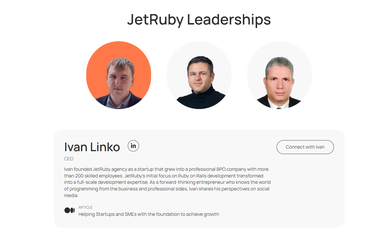 Leaderships | Jetruby development company